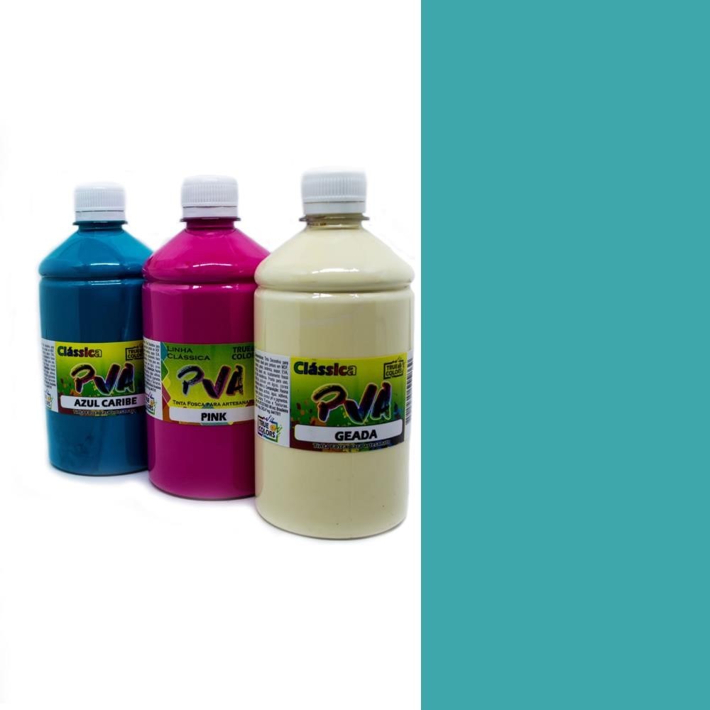True Colors Tinta Pva Fosca Cores Clássicas 500ml - Azul Caribe ...