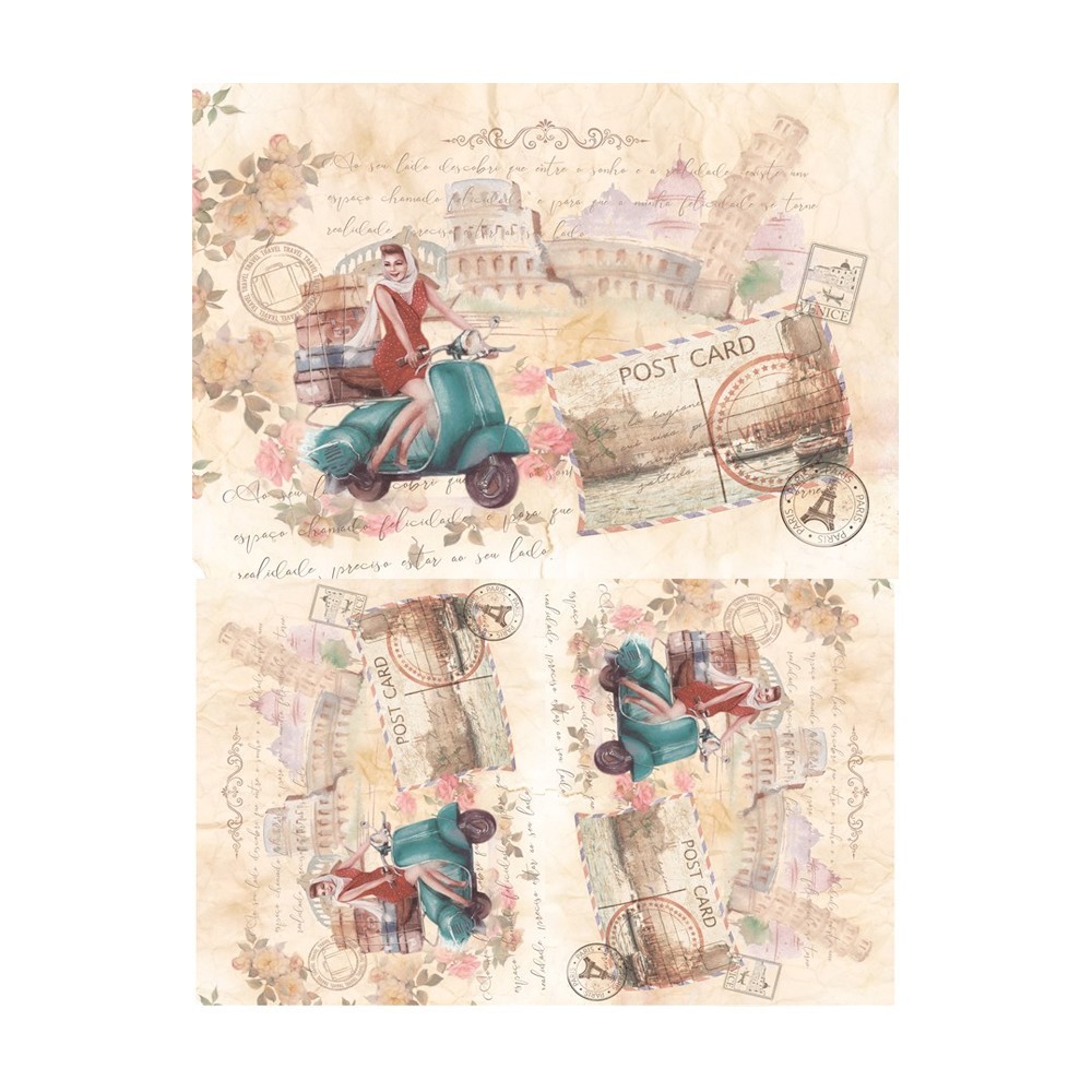 Opapel Decoupage 30x45 Viagem - Vitrine da Madeira