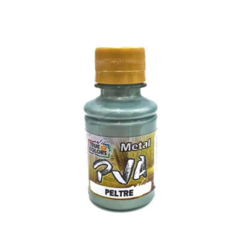 True Colors Tinta Pva Fosca Cores Metal 100ml - Peltre - Vitrine da Madeira